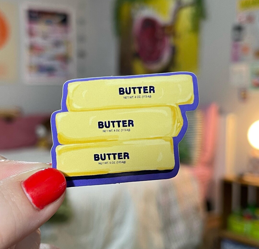 Butter Glossy Vinyl Sticker 2" X 1.4" - Etsy