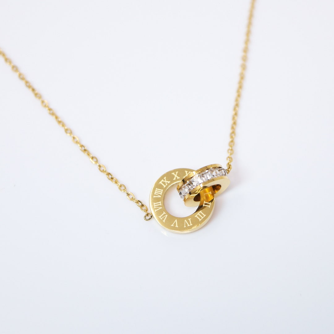 Eternity Roman Numerals Circle Necklace • Infinity Necklace ...