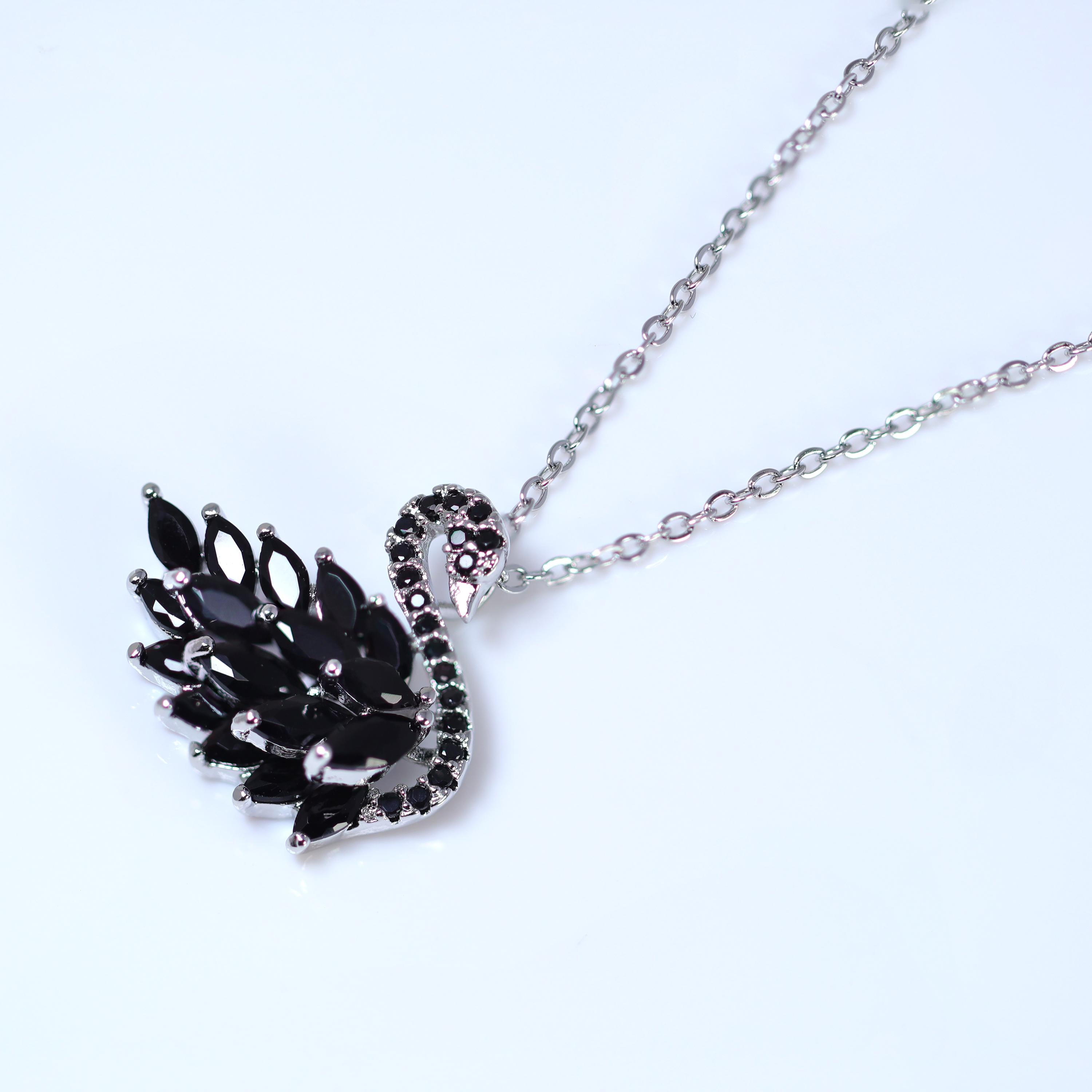 Swarovski Crystal Dainty Swan Necklace , Bridal Jewelry, Bride Necklace ...