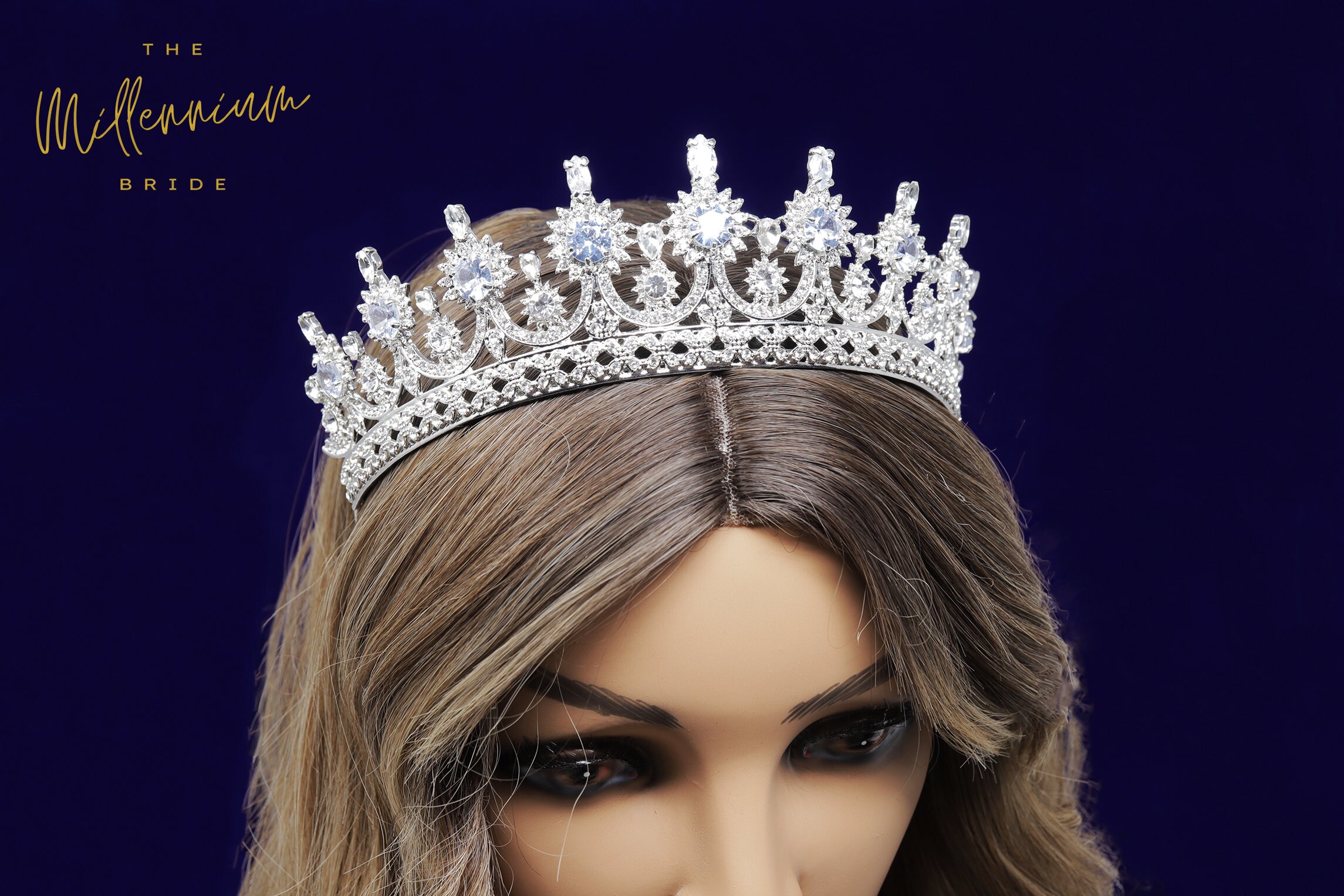 Swarovski Crystals & Big Cubic Zirconia Queen Tiara Bridal | Etsy