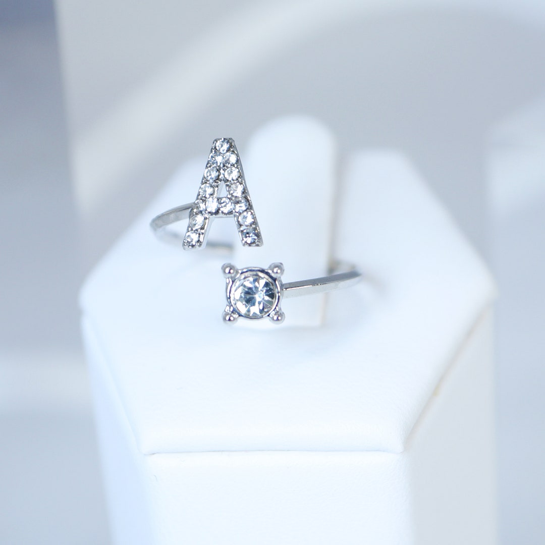 Crystal A Alphabet Statement Ring, Promise Ring for a Friend ...