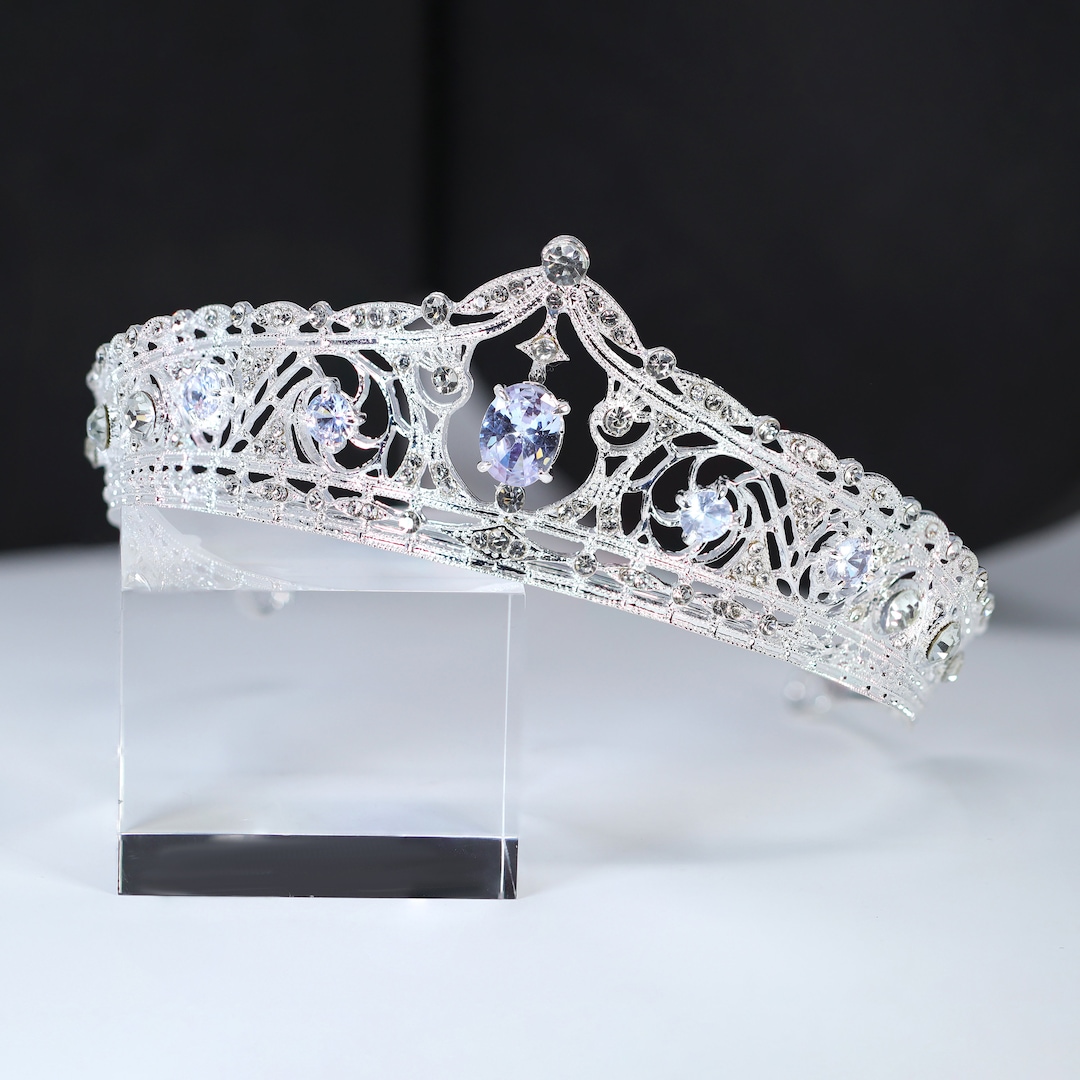 Luxury Swarovski Crystals & Big Cubic Zirconia Queen Tiara , Bridal ...