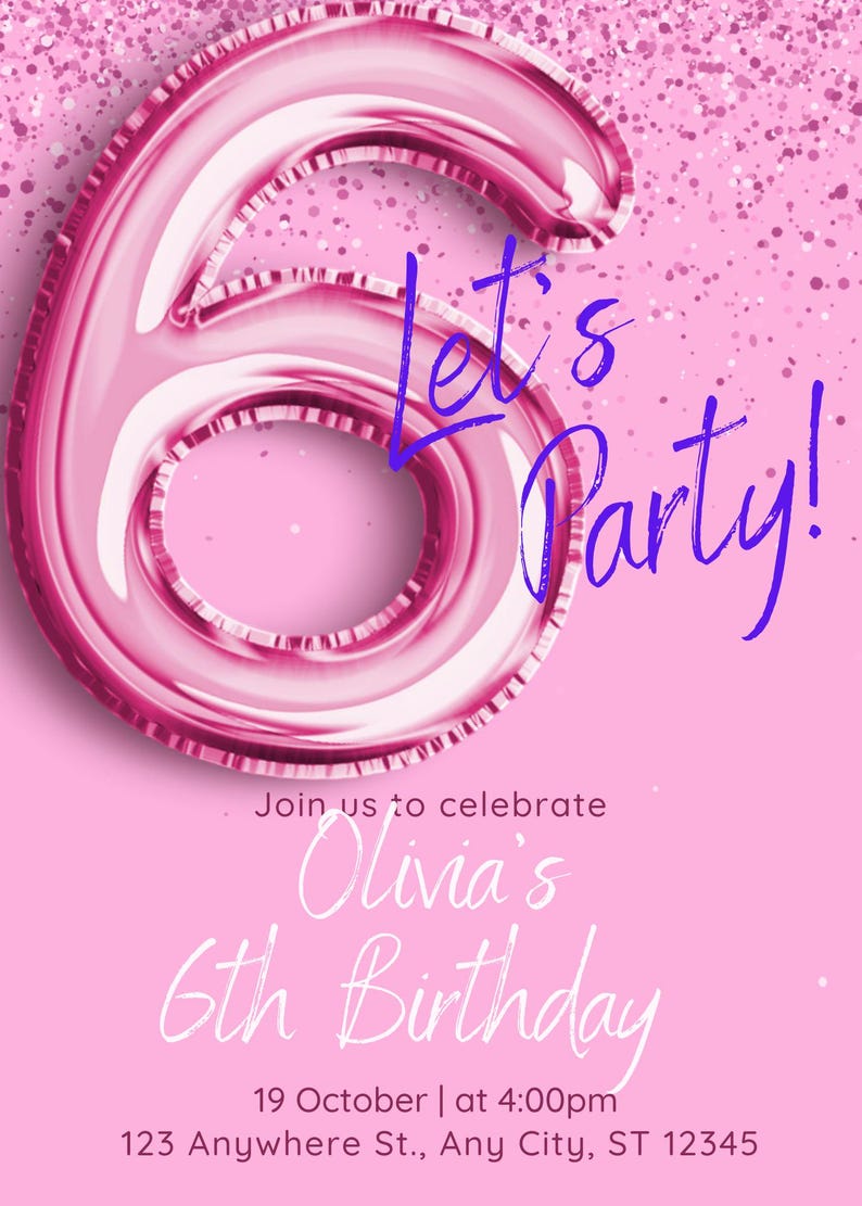 6th Birthday Party Invitation - Etsy