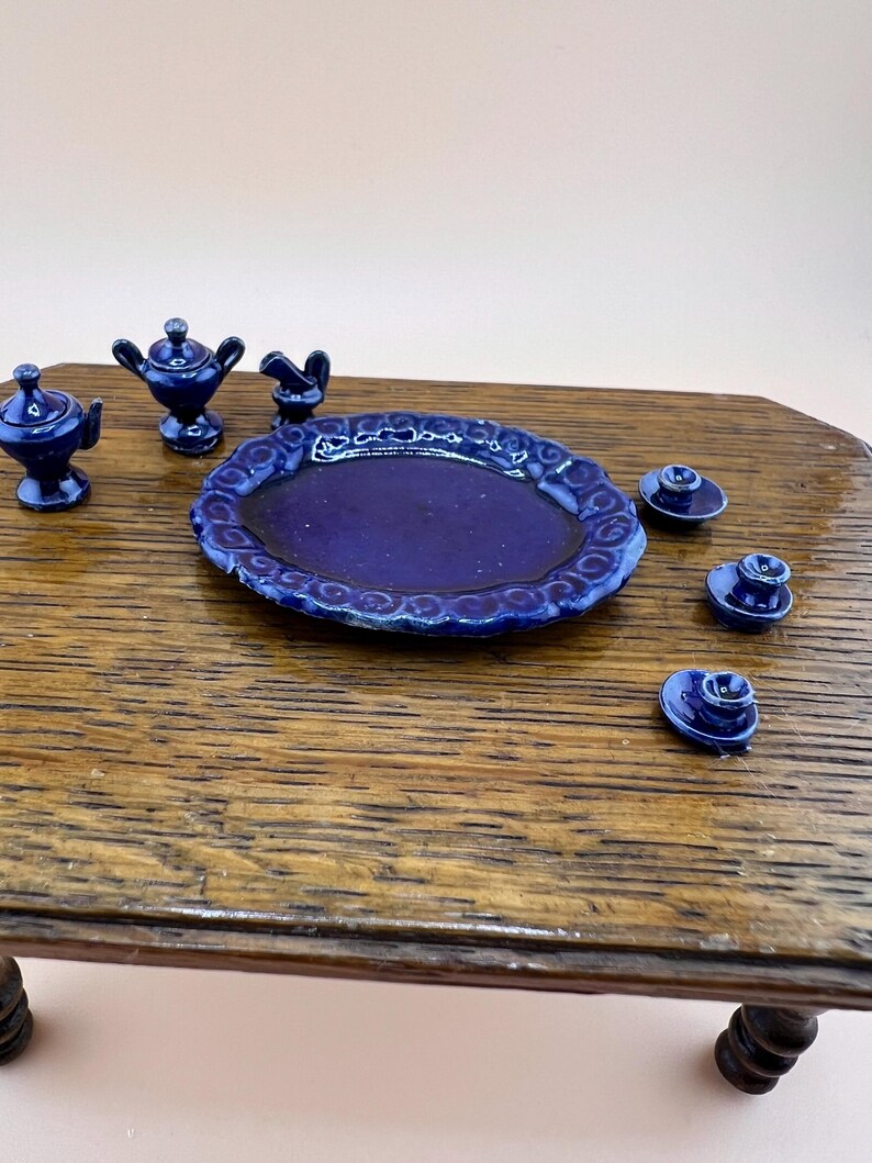 Tiny Tea Set, Blue Pottery - Etsy