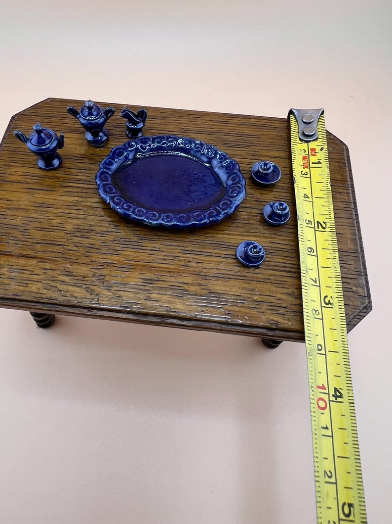 Tiny Tea Set, Blue Pottery - Etsy