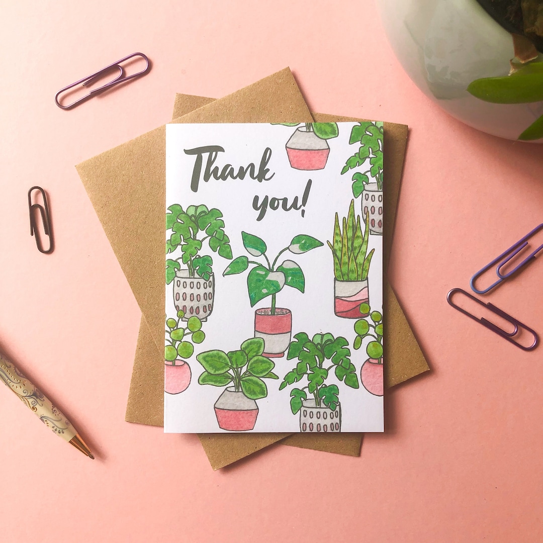 House Plants Thank You Card Thankyou Card Multipack - Etsy