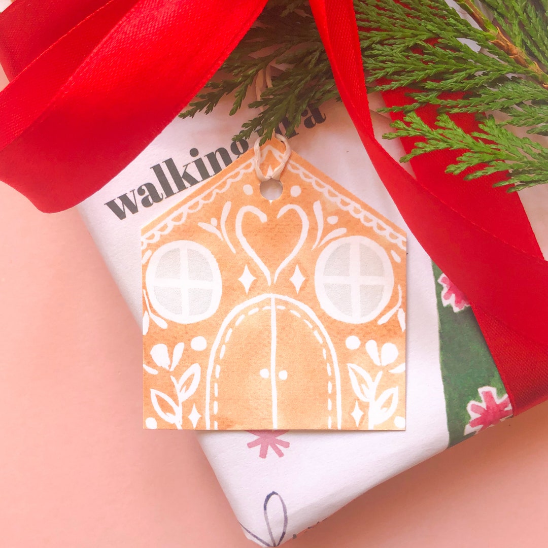Gingerbread House Christmas Gift Tags, Scandi Watercolour, Amsterdam ...