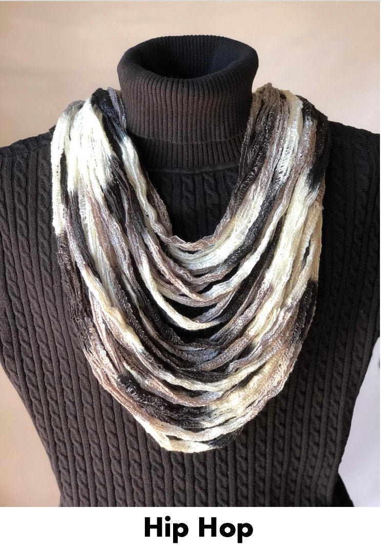 Bufanda infinita, bufanda multicolor, bufanda ligera, bufanda de hilo ...