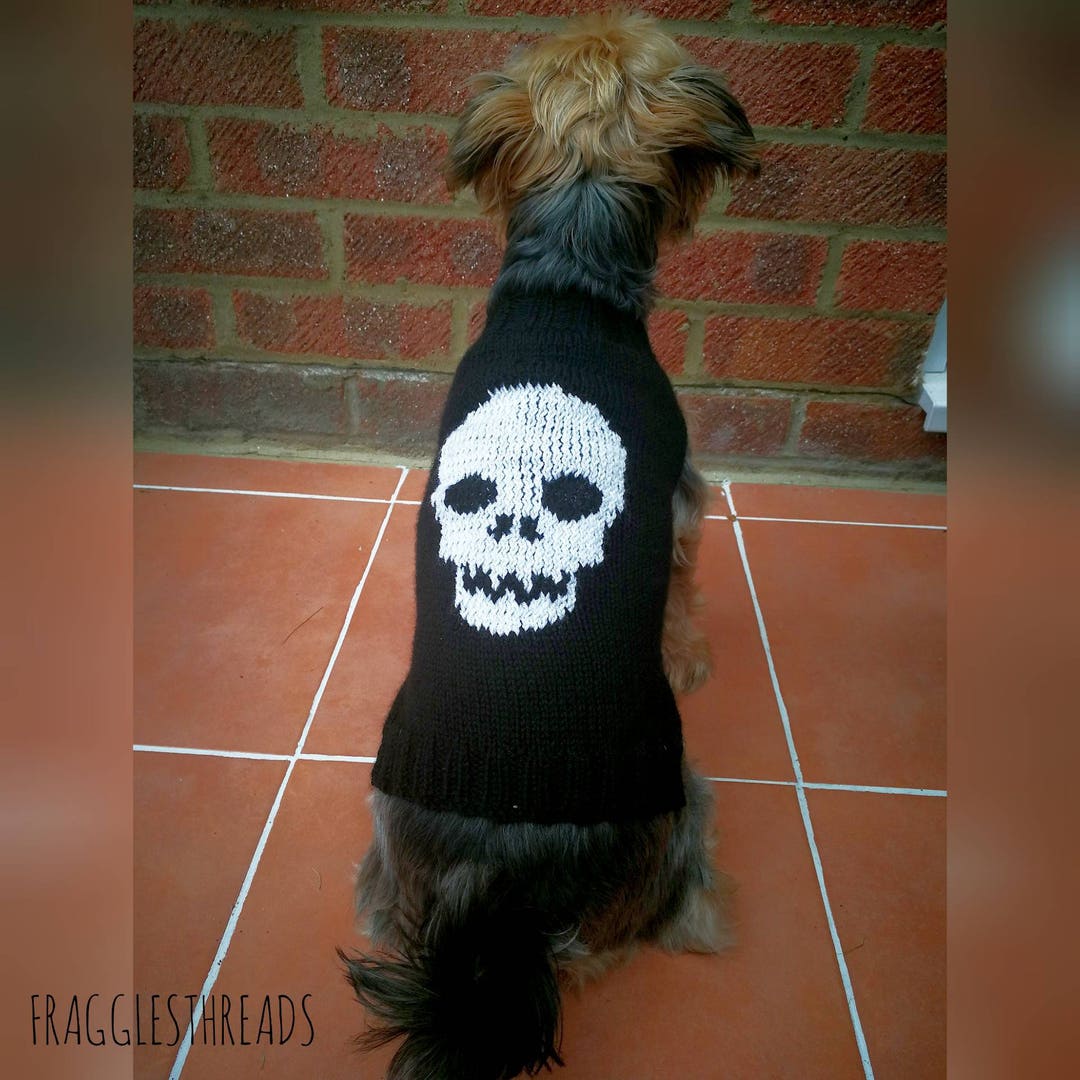 Skull Halloween Punk Rock Dog Jumper XS-XXL **with or Without Harness ...