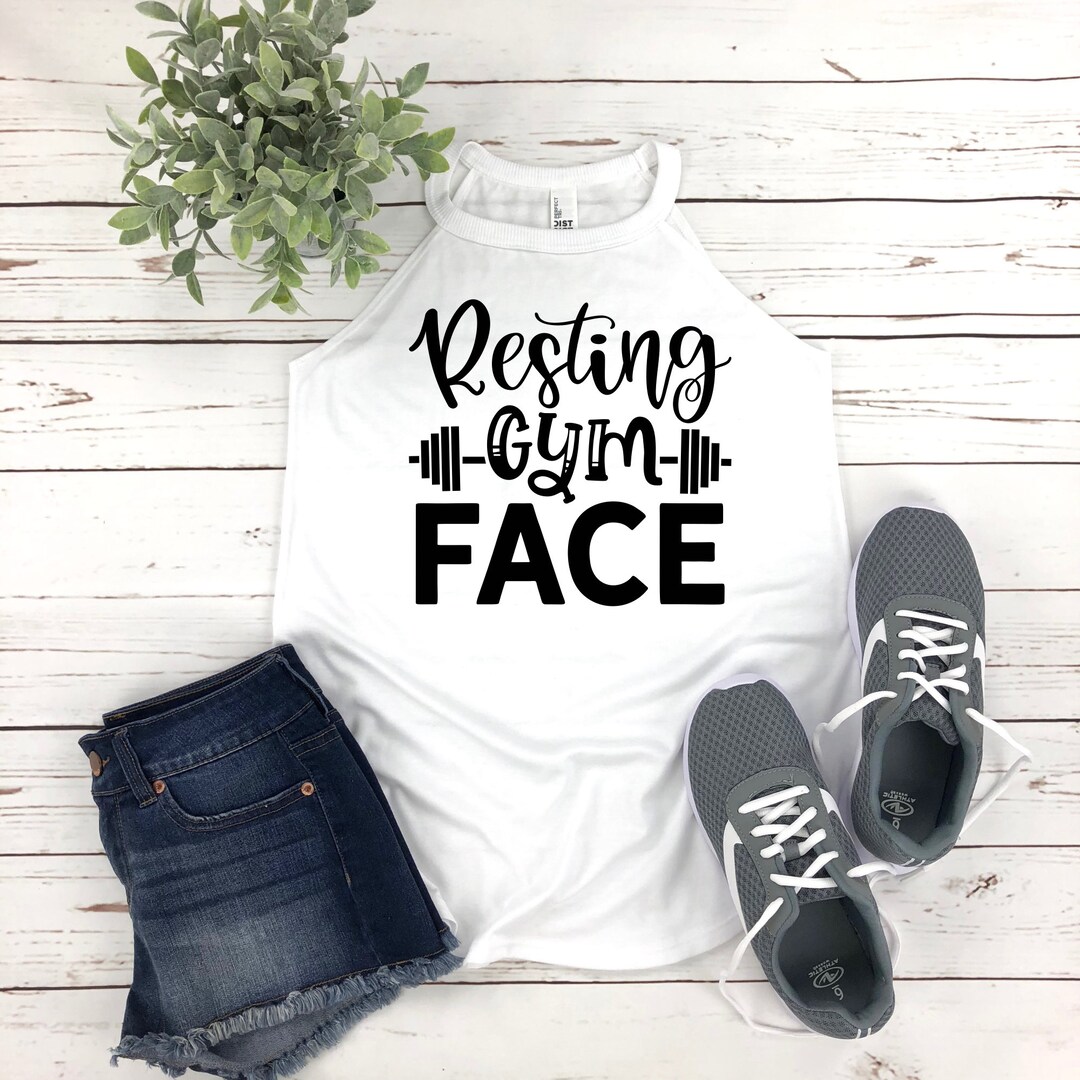 Resting Gym Face Womens Tank Top Workout Womans Rocker Tank fitness Gym ...
