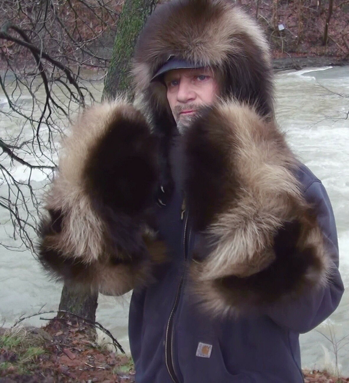 Wolverine Fur Mittens * Cold Weather * Coyote Beaver Red Fox Wolf Women ...