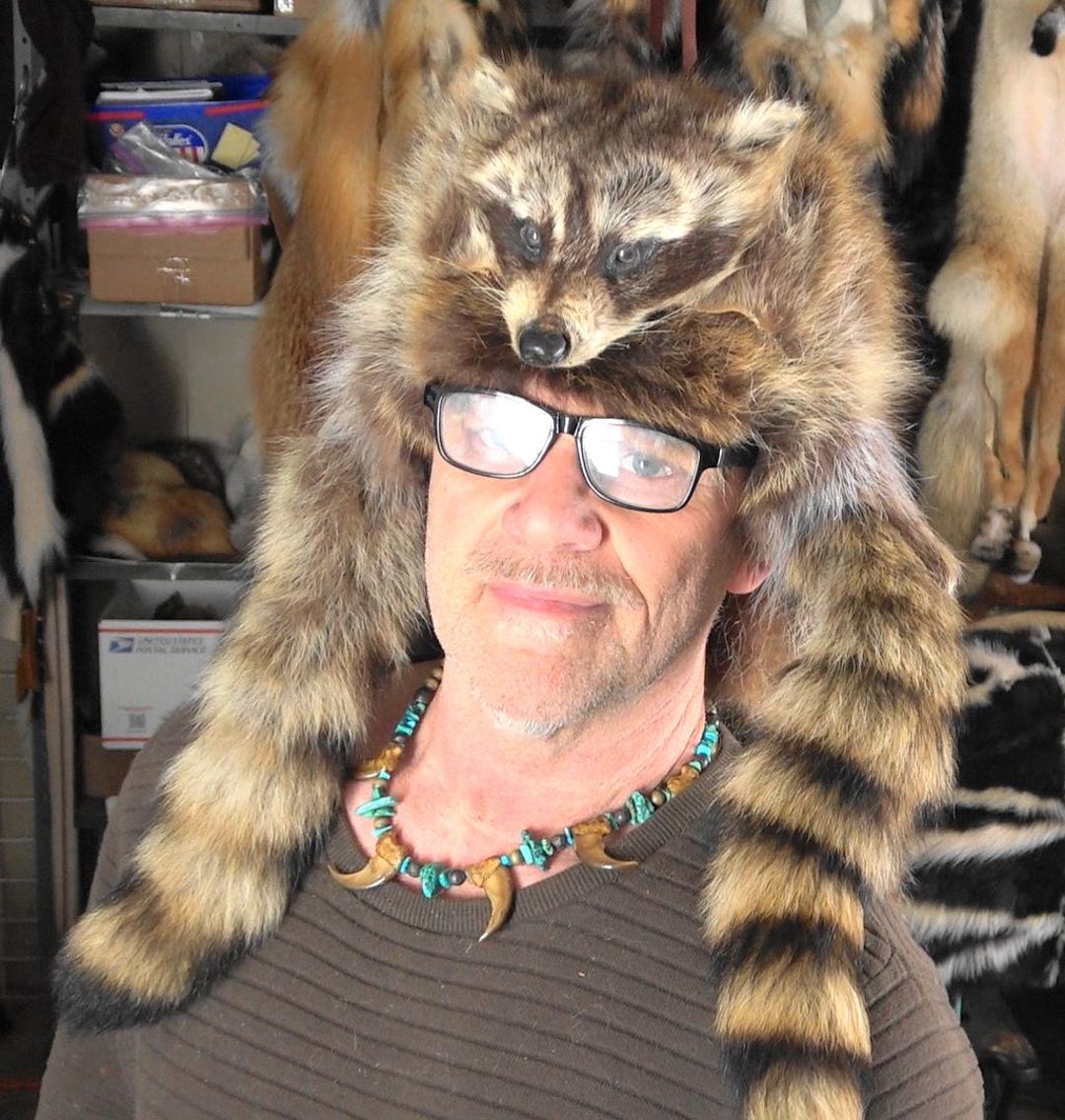 Raccoon Fur Mountain Man Hat - Etsy