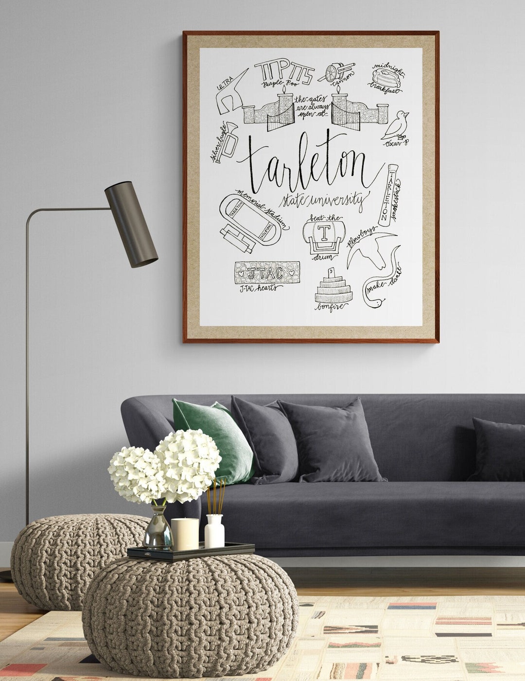 Watercolor Digital Print Tarleton State University Traditions BLACK ...