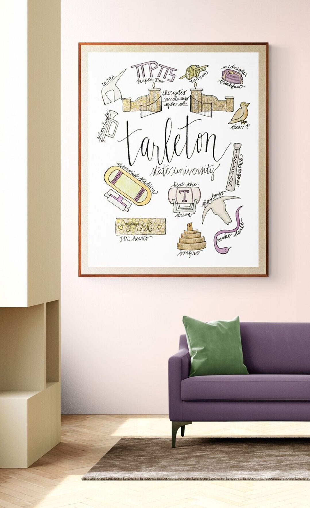 Watercolor Digital Print Tarleton State University Traditions FULL ...