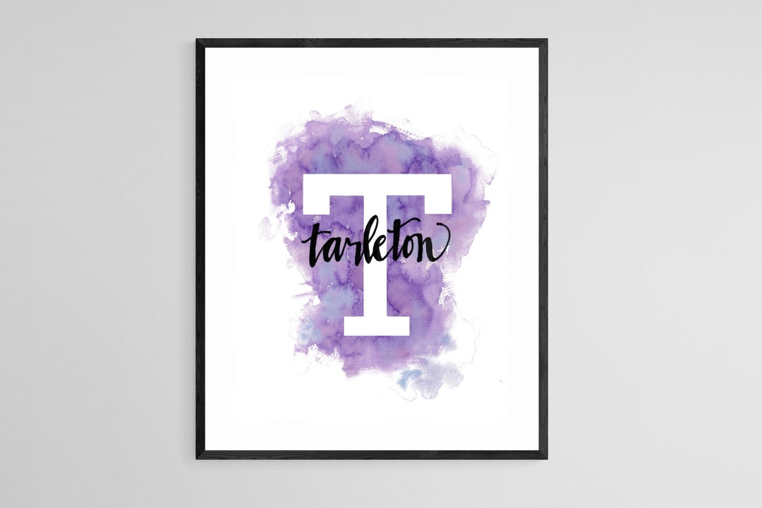 Watercolor Digital Prints Tarleton State University Texans Purple ...
