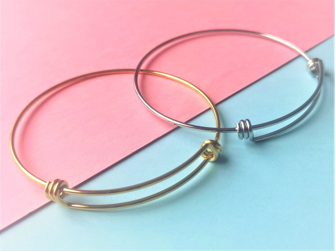 Adjustable Bangle/ Gold&silver Stainless Steel Wire Bangles Bracelet ...