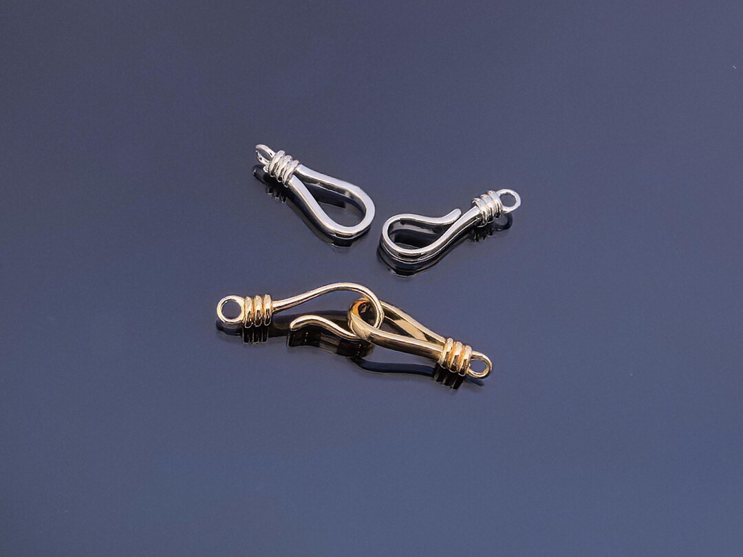 14k Gold Fish Hook Shaped Jewelry Clasp/silver Gold Hooks Clasps for ...