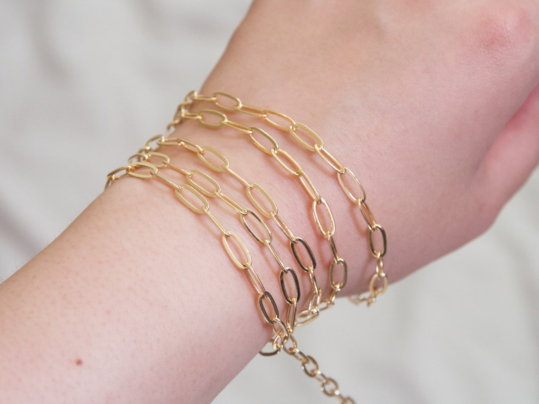 1 Meter 14K Gold Paperclip Oval Shape Chain Supply/ Bold 14k Gold ...