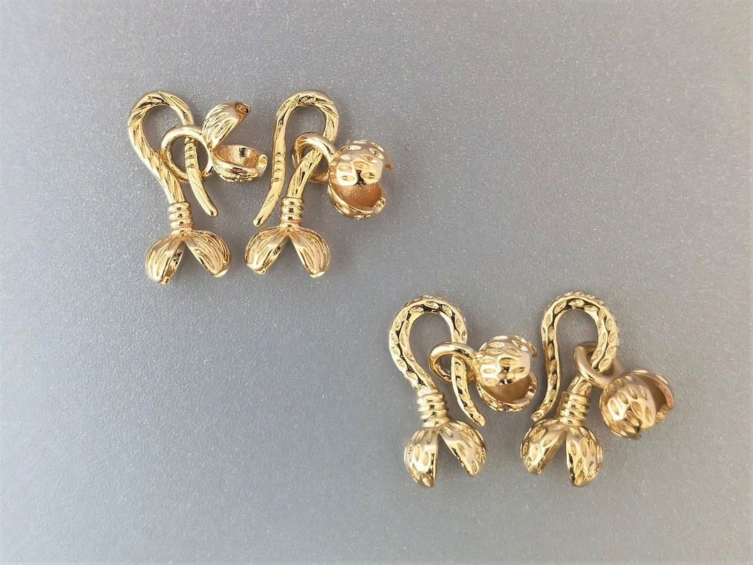 14k Gold Crimp Ends Cord End Cap/ Bracelet Necklace Engraving Ending ...