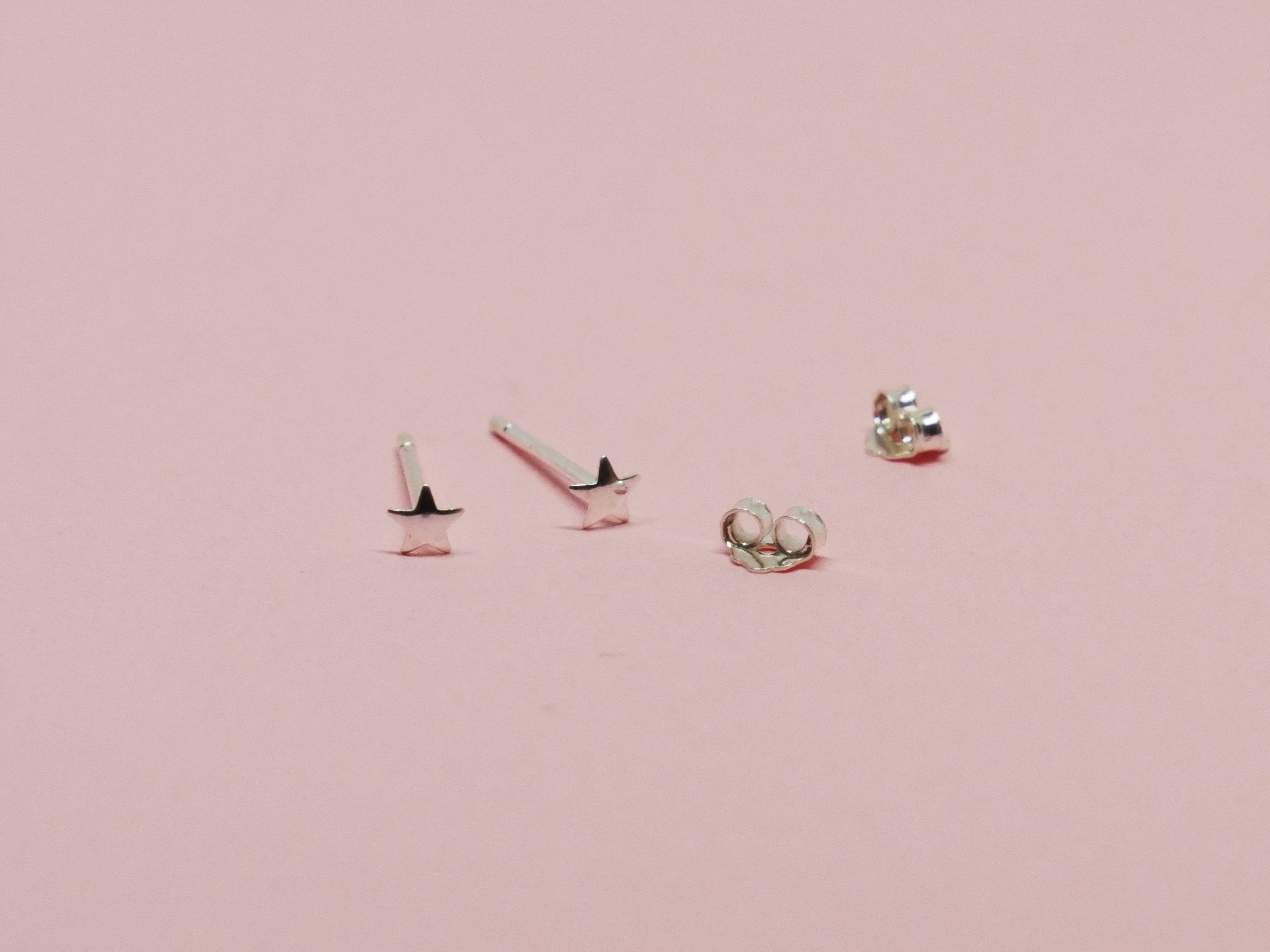 1 Pair Mini Star 925 Sterling Silver Studs Very Tiny Star - Etsy