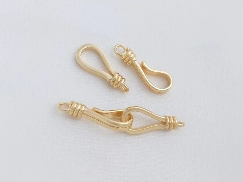 14k Gold Fish Hook Shaped Jewelry Clasp/silver Gold Hooks Clasps for ...