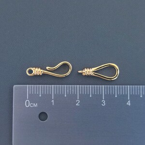 14k Gold Fish Hook Shaped Jewelry Clasp/ Hooks Clasps for Necklace or ...
