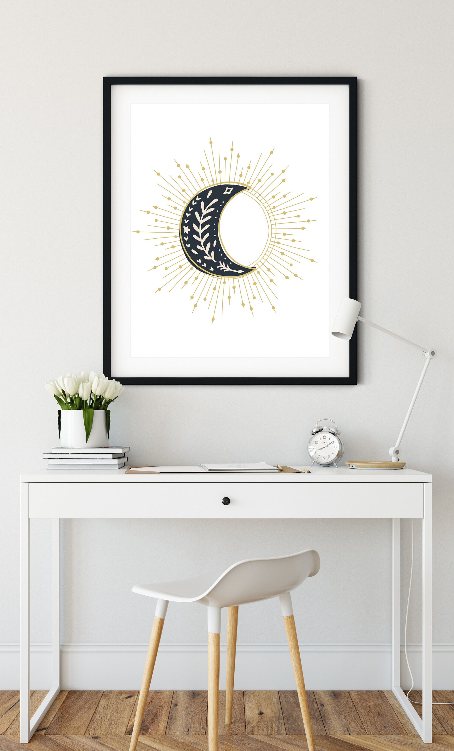 Moon and Sun Digital Download Art Print Moon Sun Abstract | Etsy