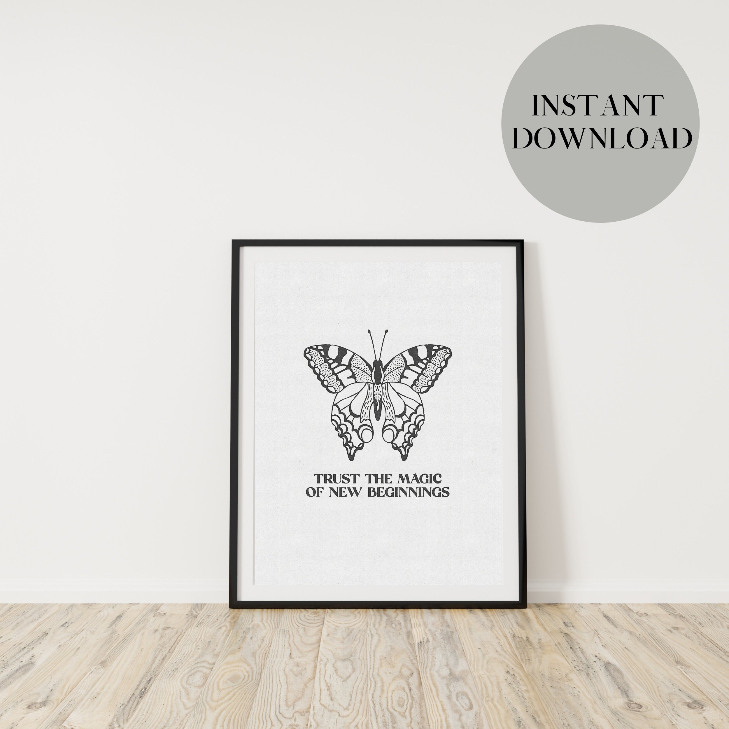 Butterfly Printable Wall Art, Inspirational Quote Print, Motivational ...