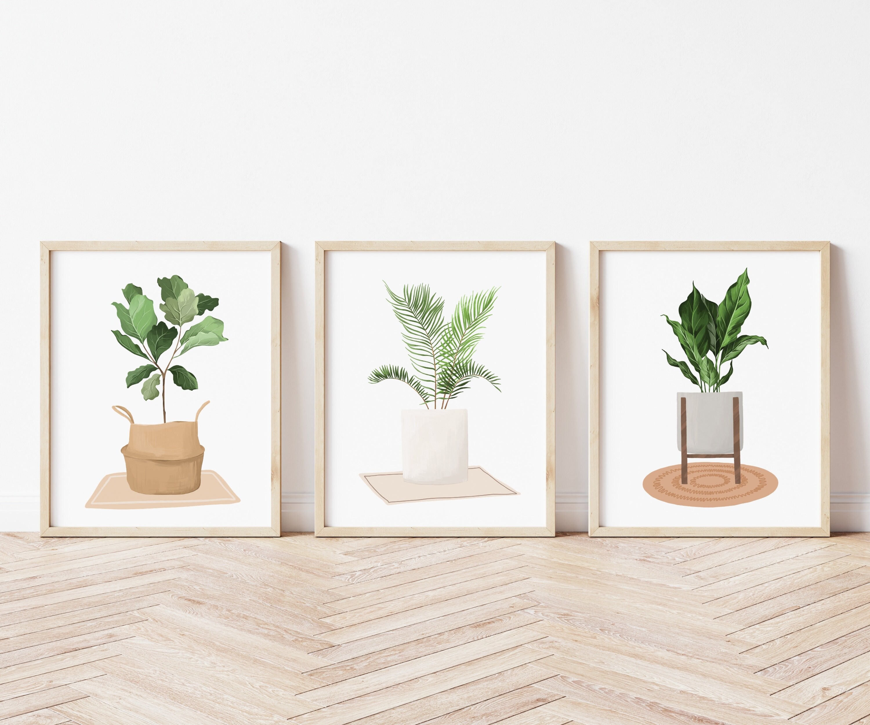 Set of 3 House Plant Art Prints, House Plant Poster, Art Print Bundle ...