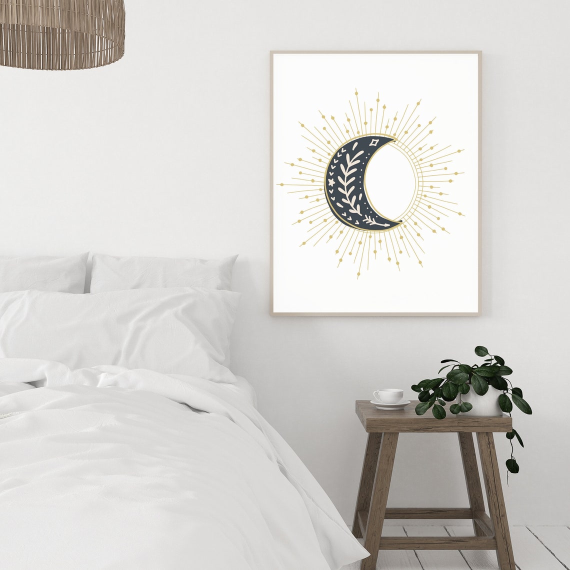 Moon and Sun Digital Download Art Print Moon Sun Abstract | Etsy