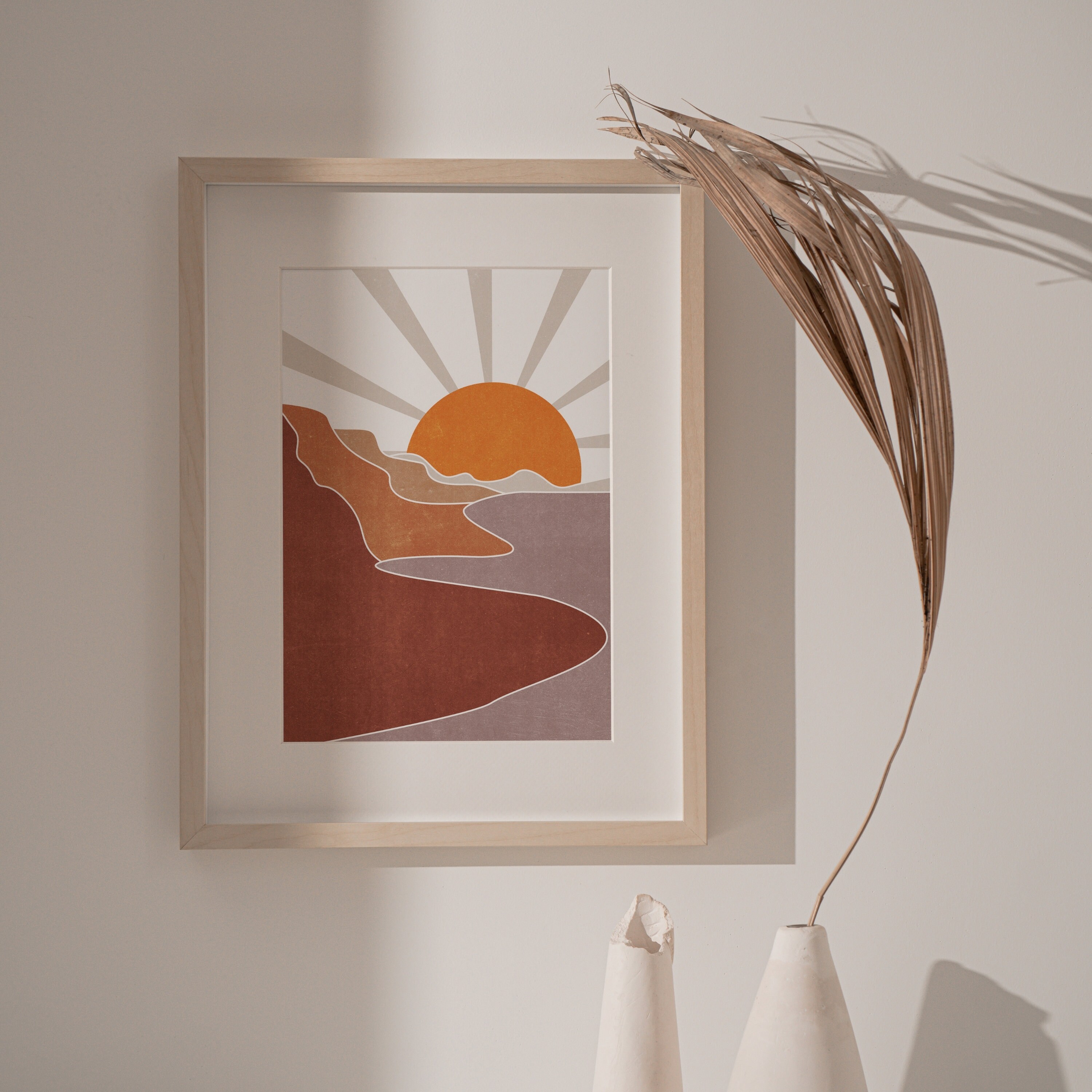 Sunrise Sunset Desert Boho Wall Decor Desert Scenery Art - Etsy UK