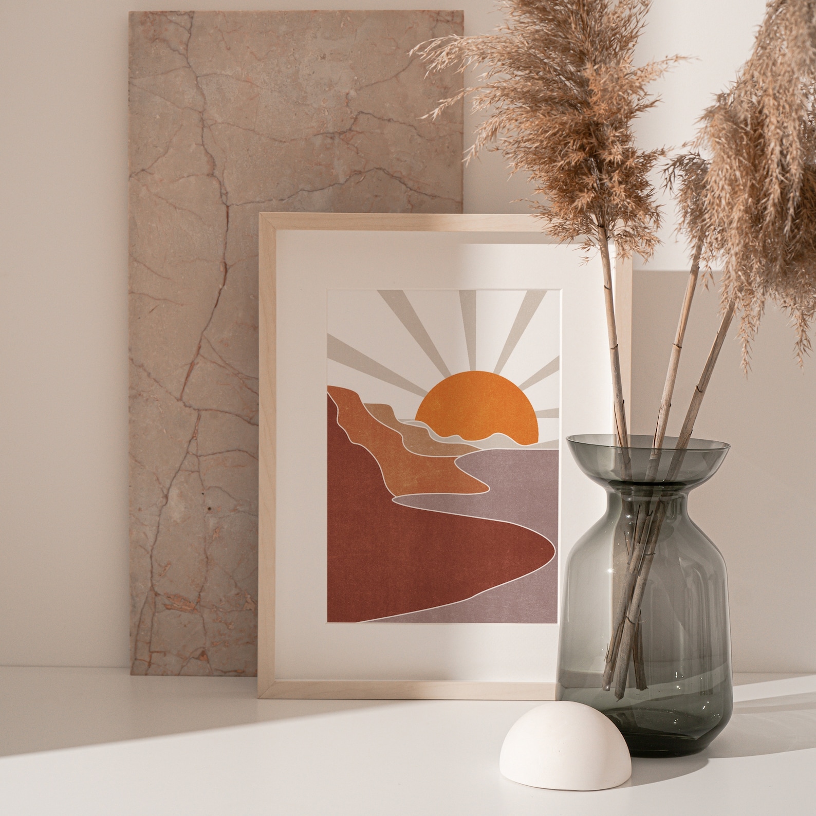 Sunrise Sunset Desert Boho Wall Decor Desert Scenery Art - Etsy UK