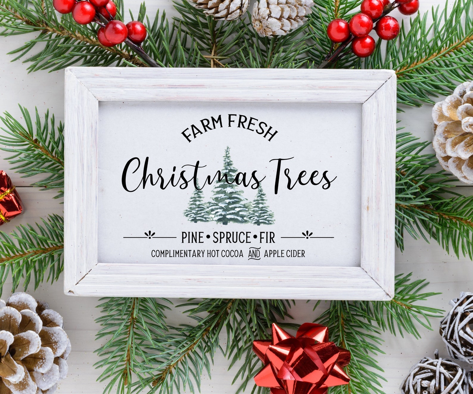 Farm Fresh Christmas Tree Sign Christmas Decor Christmas | Etsy