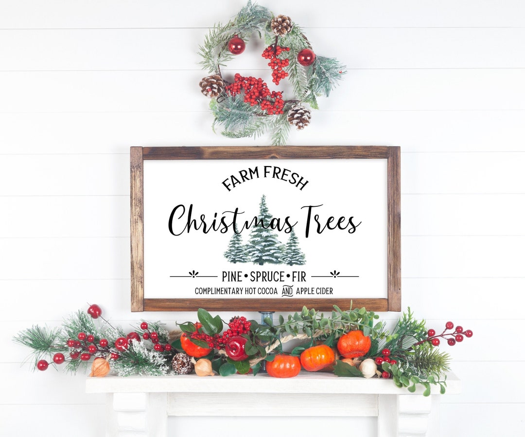 Farm Fresh Christmas Tree Sign, Christmas Decor, Christmas Signs ...