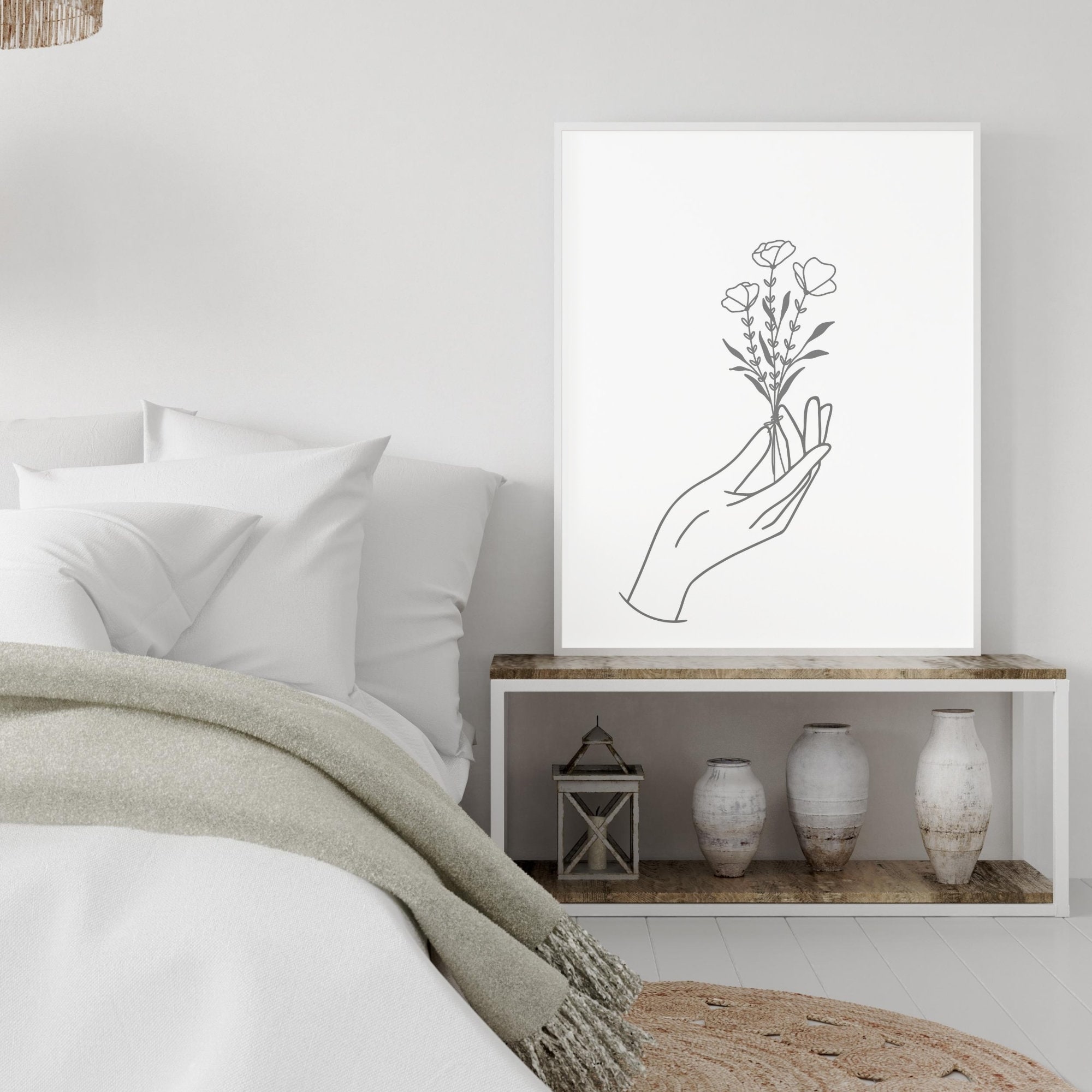 Line Art, Minimalist Print, Minimal Floral Art, Minimalist Wall Art ...