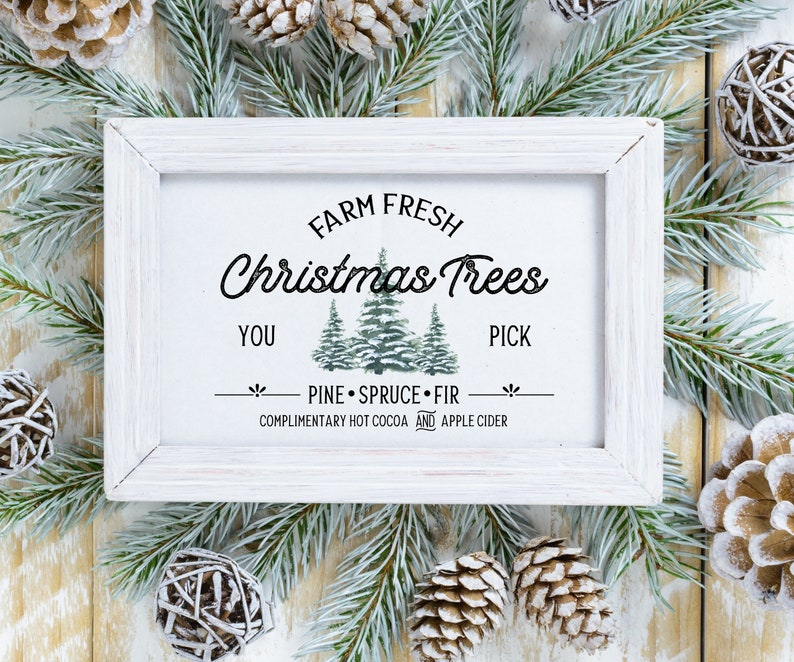 Farm Fresh Christmas Tree Sign Christmas Decor Christmas | Etsy