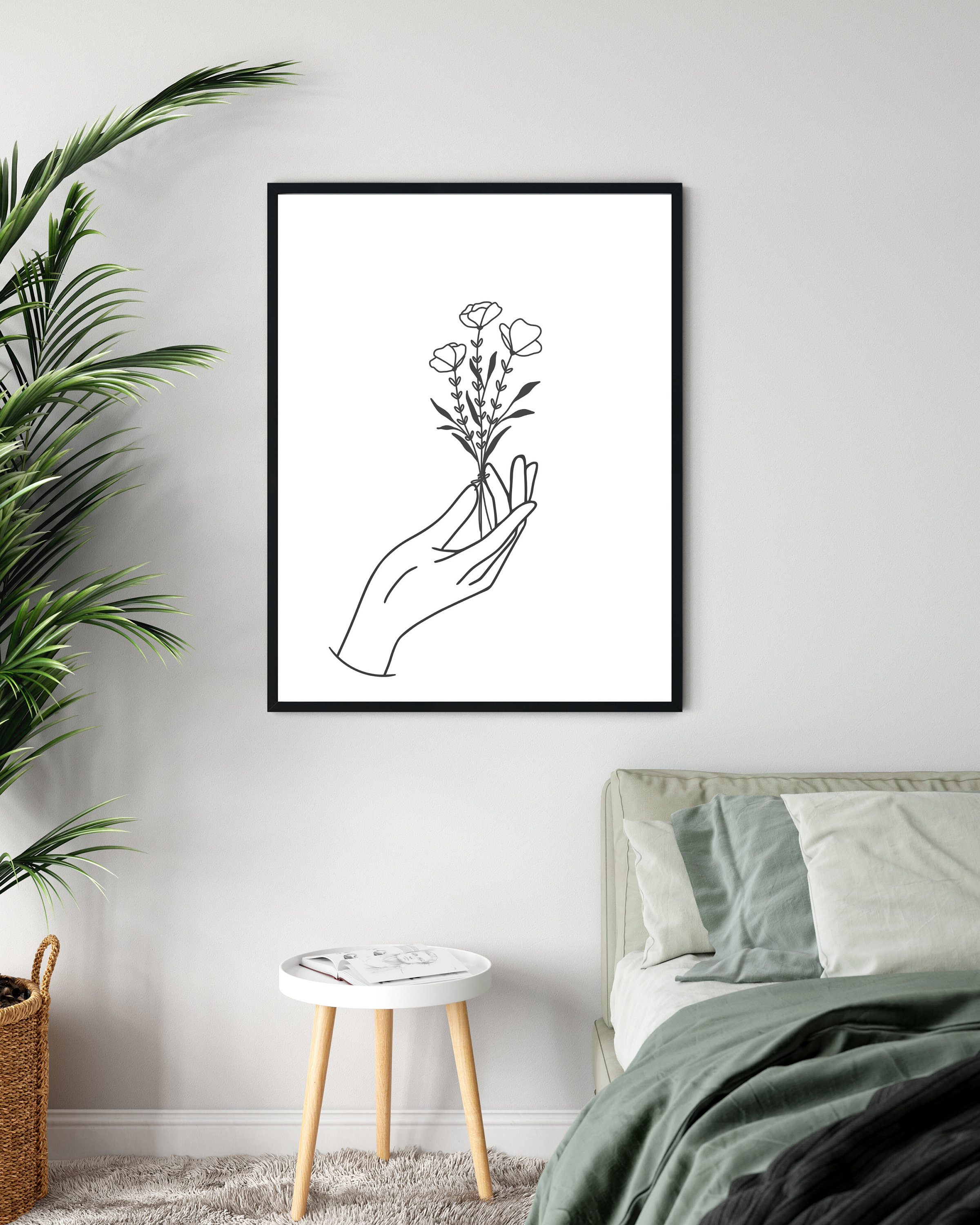 Line Art, Minimalist Print, Minimal Floral Art, Minimalist Wall Art ...