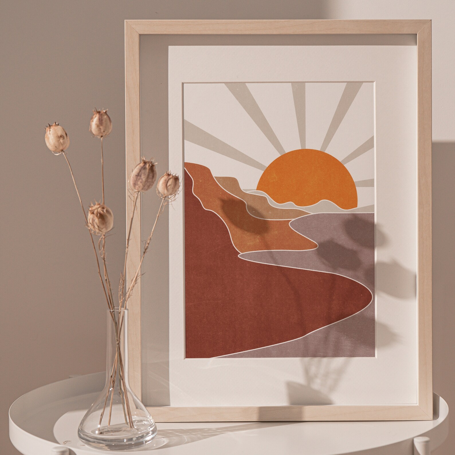 Sunrise Sunset Desert Boho Wall Decor Desert Scenery Art - Etsy UK