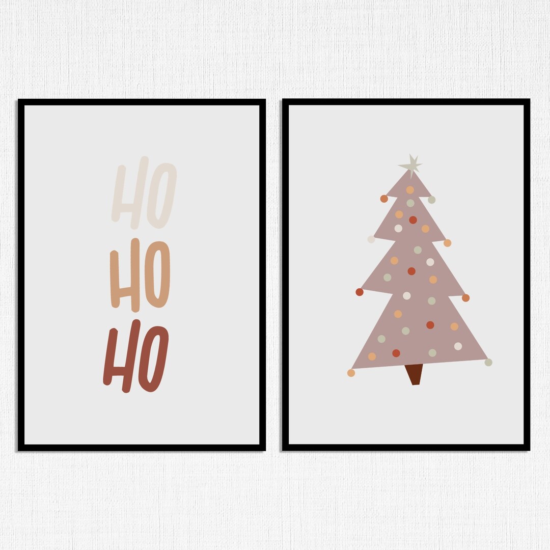 Bohemian Christmas Decor, Boho Christmas Wall Art, Modern Christmas ...