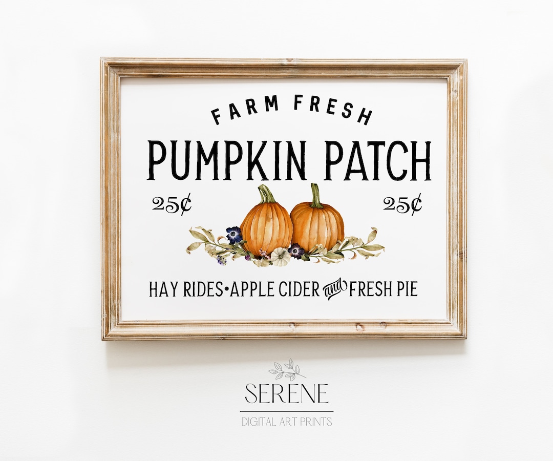 Pumpkin Patch Sign, Modern Fall Sign, Autumn Art, Fall Decor, Autumn ...