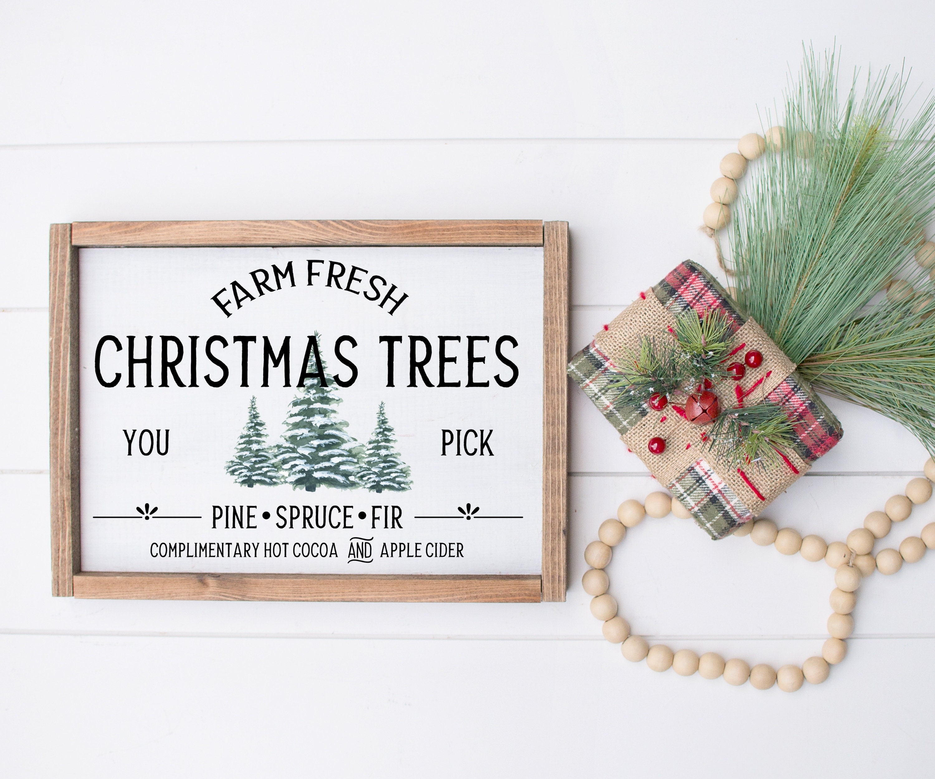 Farm Fresh Christmas Tree Sign Christmas Decor Christmas | Etsy