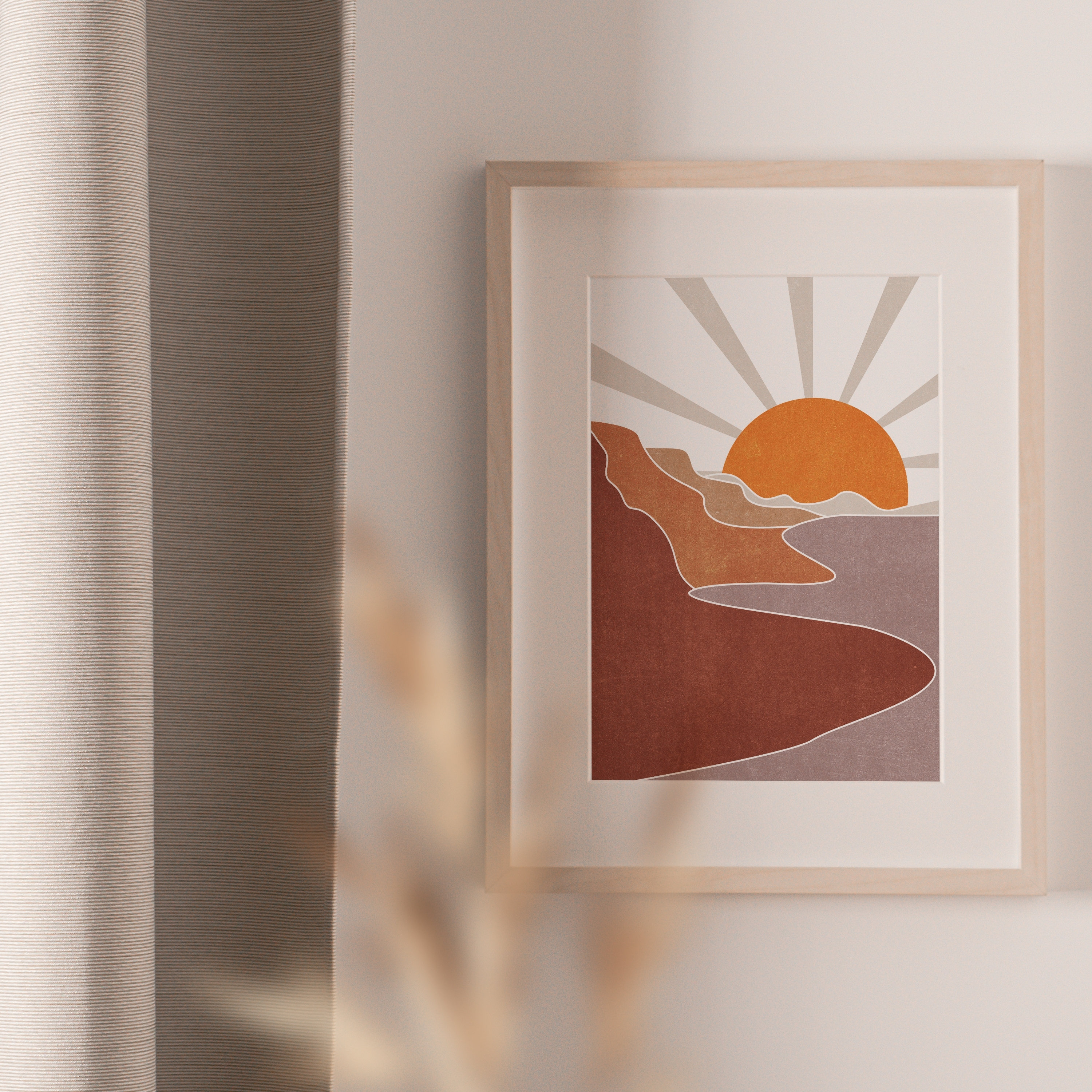 Sunrise Sunset Desert Boho Wall Decor Desert Scenery Art - Etsy UK