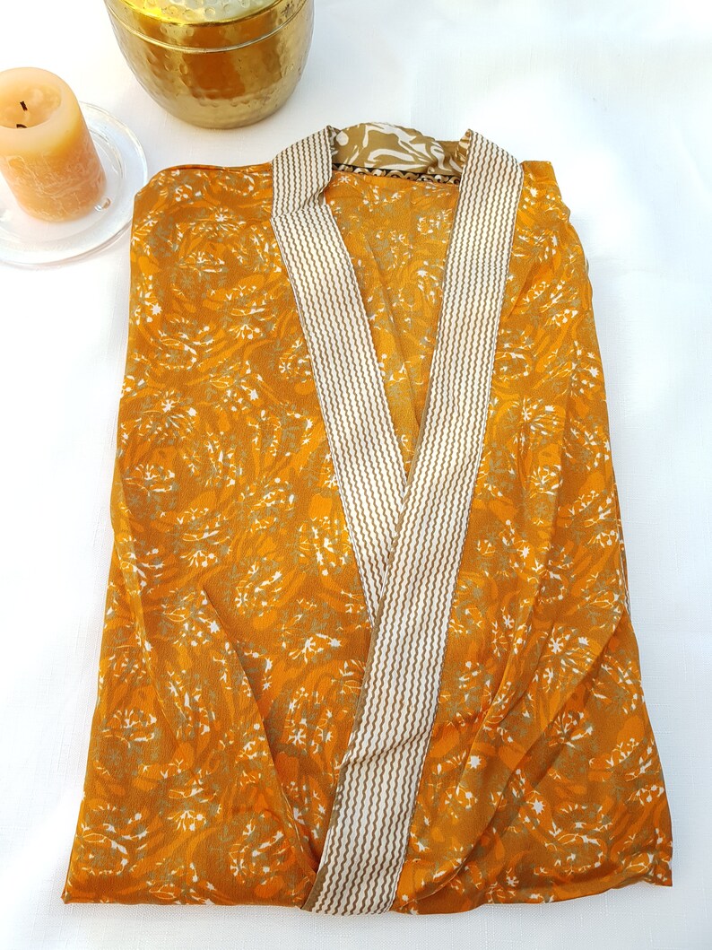 Yellow Vintage Silk Kimono Robe Bridal Robe Bridesmaid Robe | Etsy