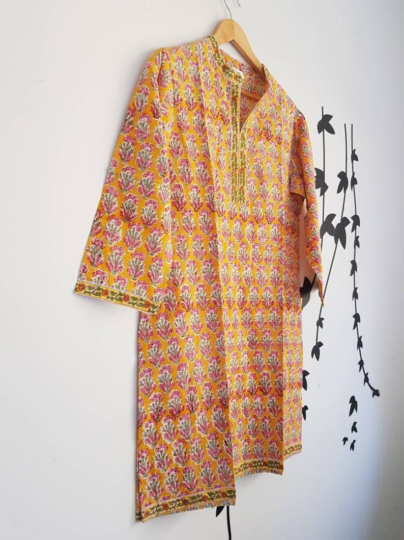 Hand Block Print Womens Kurta Tunic Indian Jaipur Cotton | Etsy