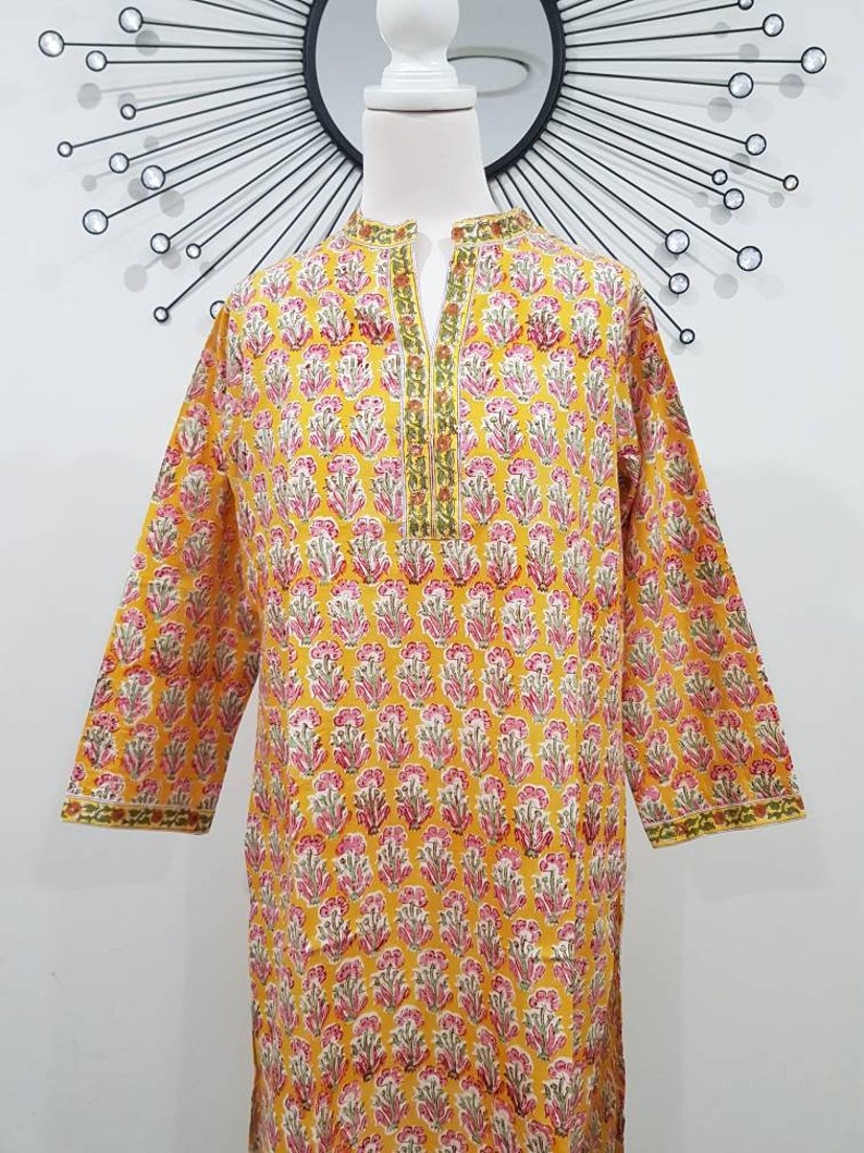 Hand Block Print Womens Kurta Tunic Indian Jaipur Cotton | Etsy