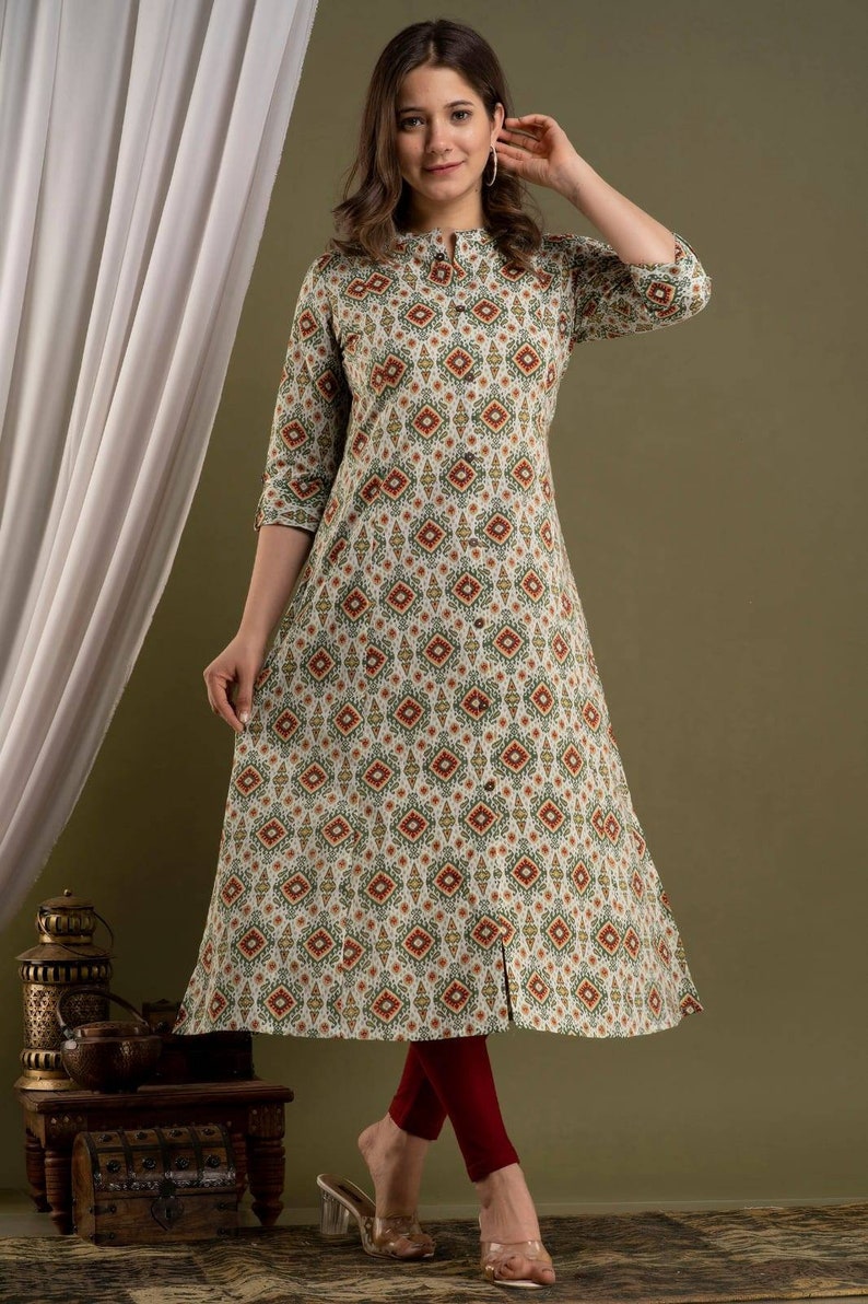 Womens Kurta Tunic Dress, A Line Kurta - Etsy
