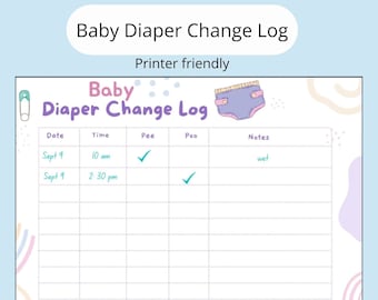 Diaper Change Log - Etsy