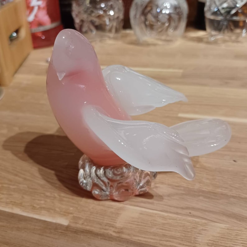 Archimede Seguso Pink & White Alabastro Murano Glass Bird Dove Rare - Etsy
