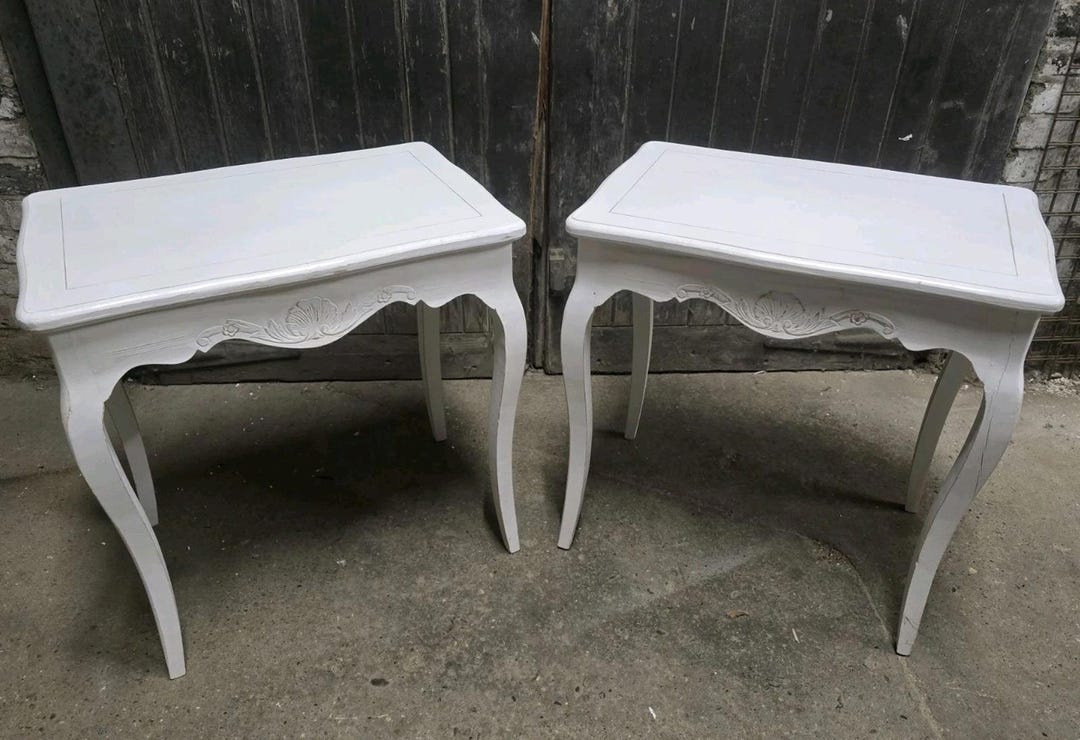 Pair of French White Painted Side Tables Bedside Tables - Etsy UK