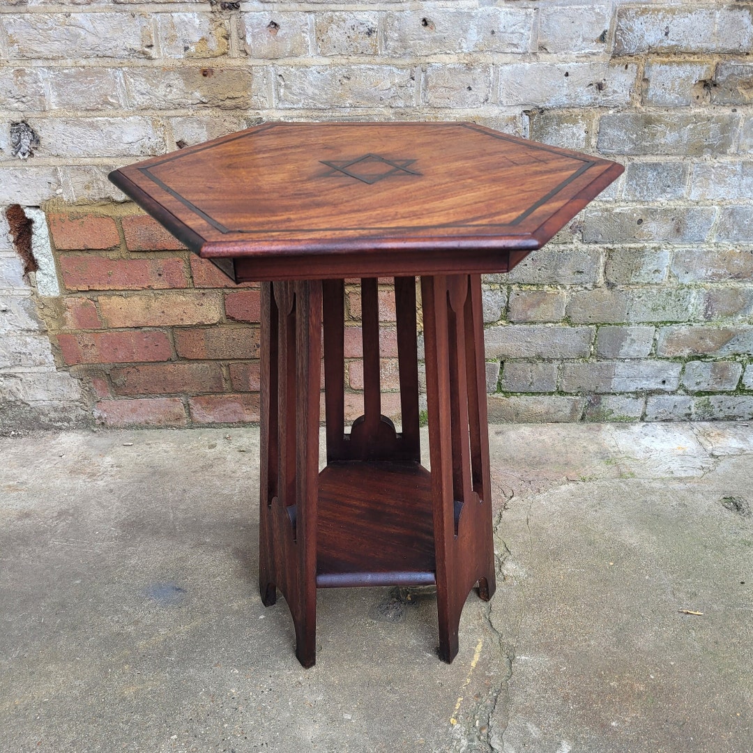 Antique Arts and Crafts Jewish Side Table Hall Table Occasional Table ...